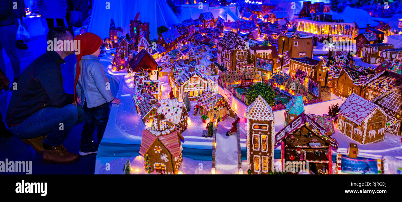 The Gingerbread city in Bergen, the largest in the world Stock Photo ...