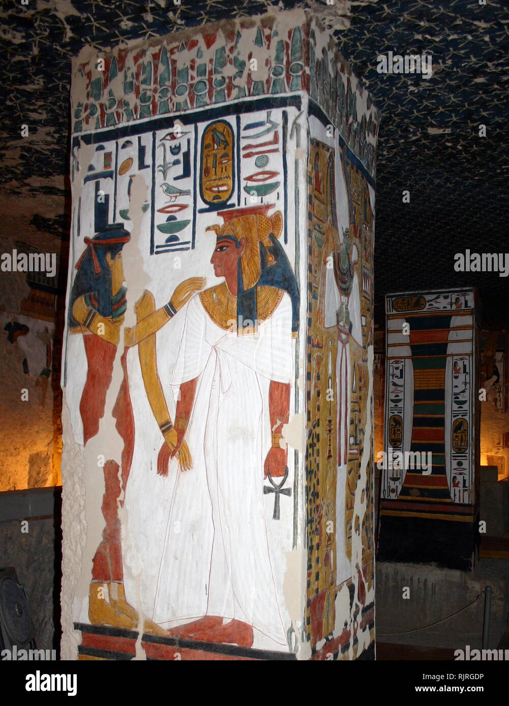 Wall Painting depicting, the Goddess Isis with Nefertari, Great Wife of ...