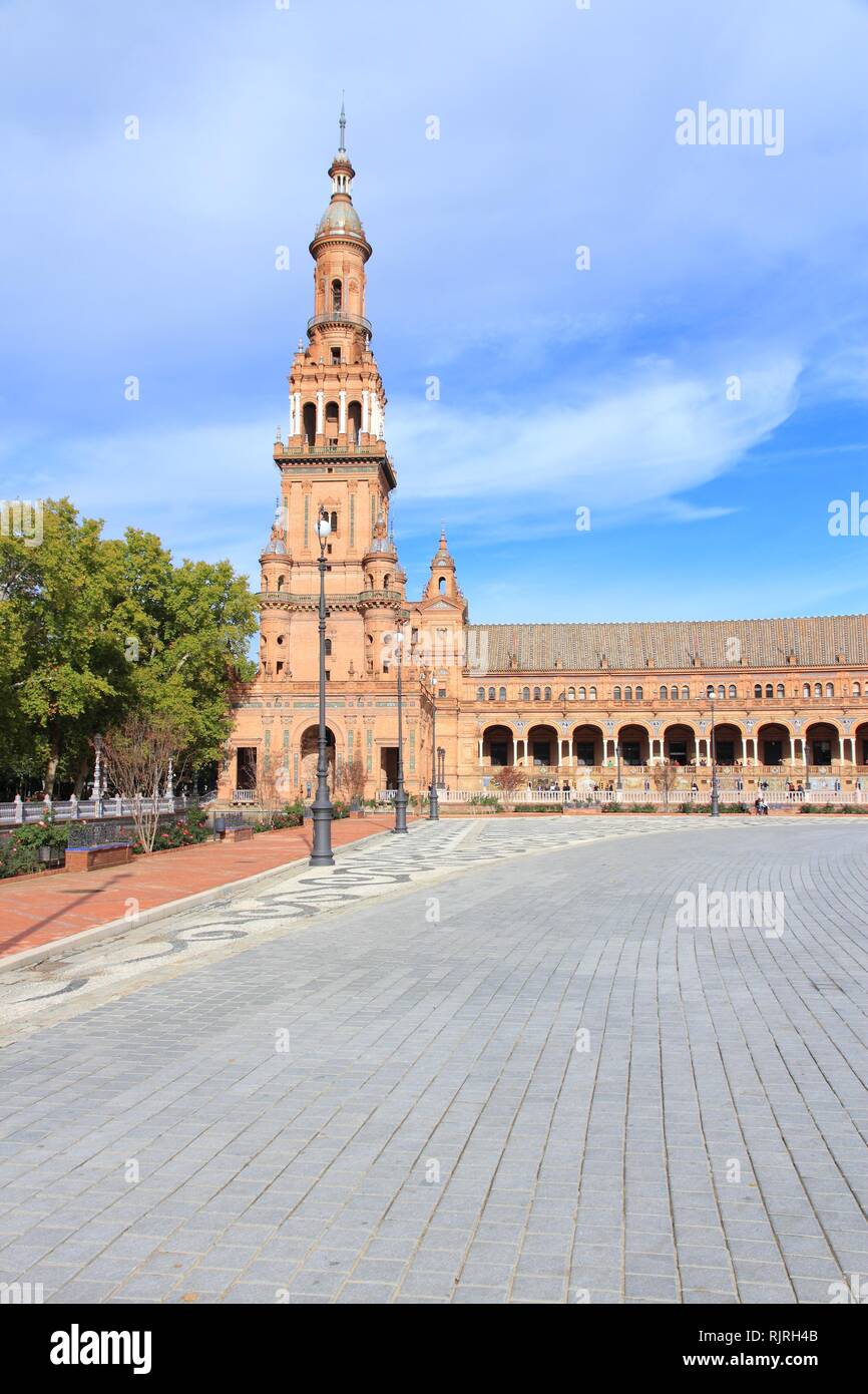 Seville, Spain - famous Plaza de Espana square, landmark of Sevilla ...