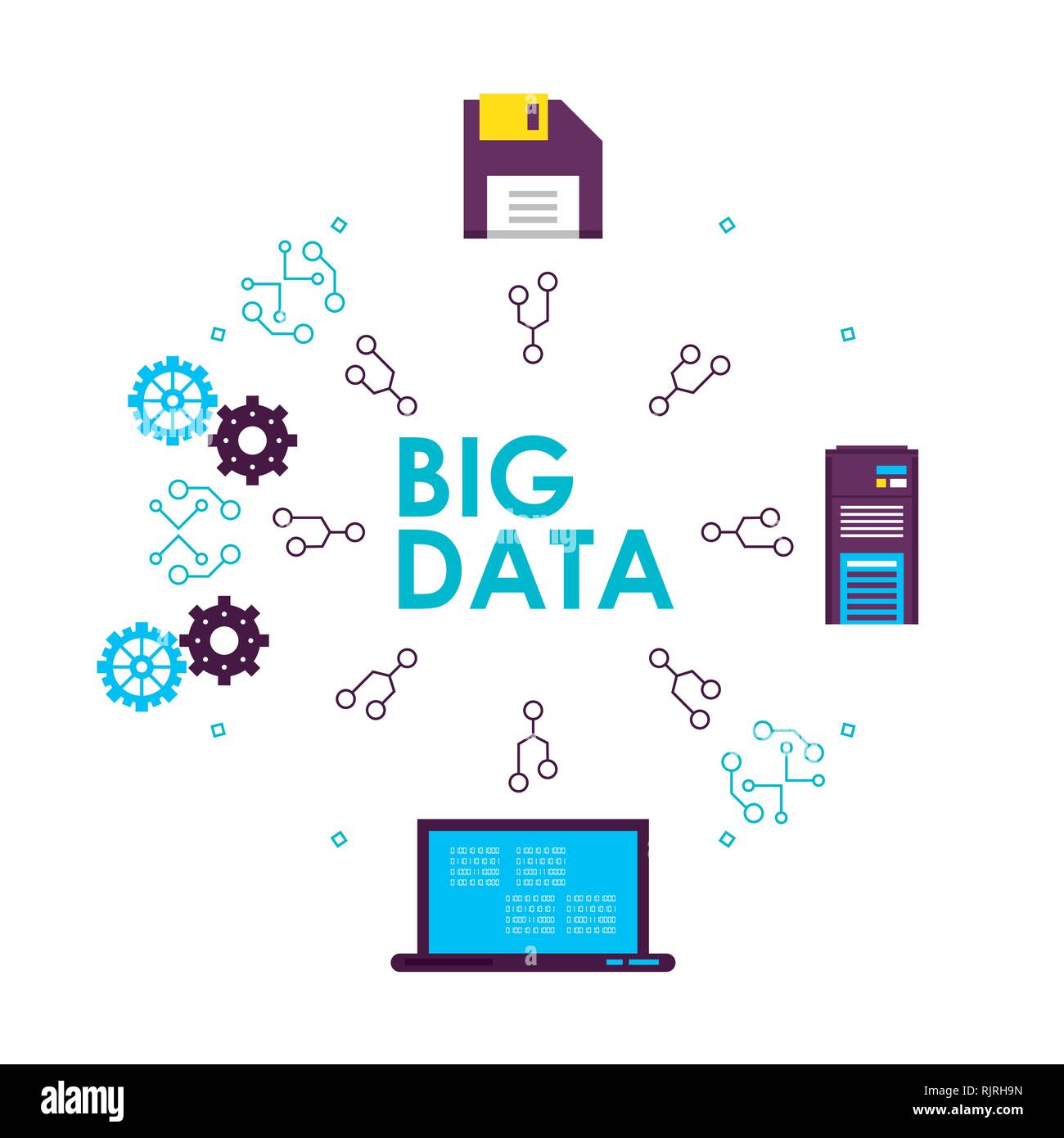 Cyber security technology data gear Stock Vector Images - Alamy