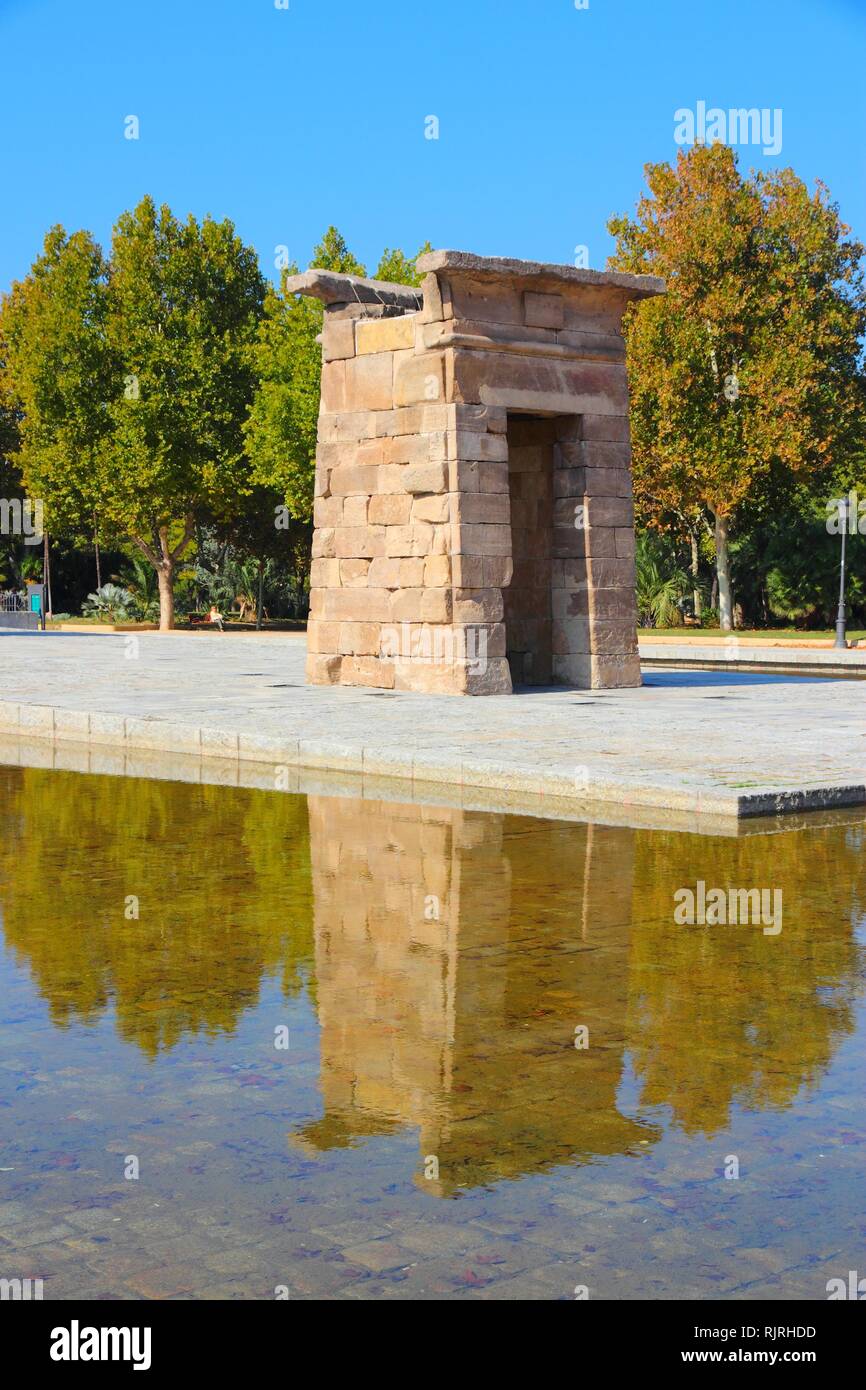 Madrid, Spain -Temple of Debod, Egyptian temple rebuilt. Ancient ...