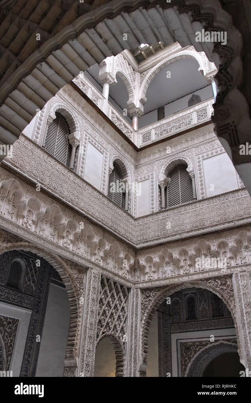 Seville, Spain - Royal Alcazar, famous UNESCO World Heritage Site ...