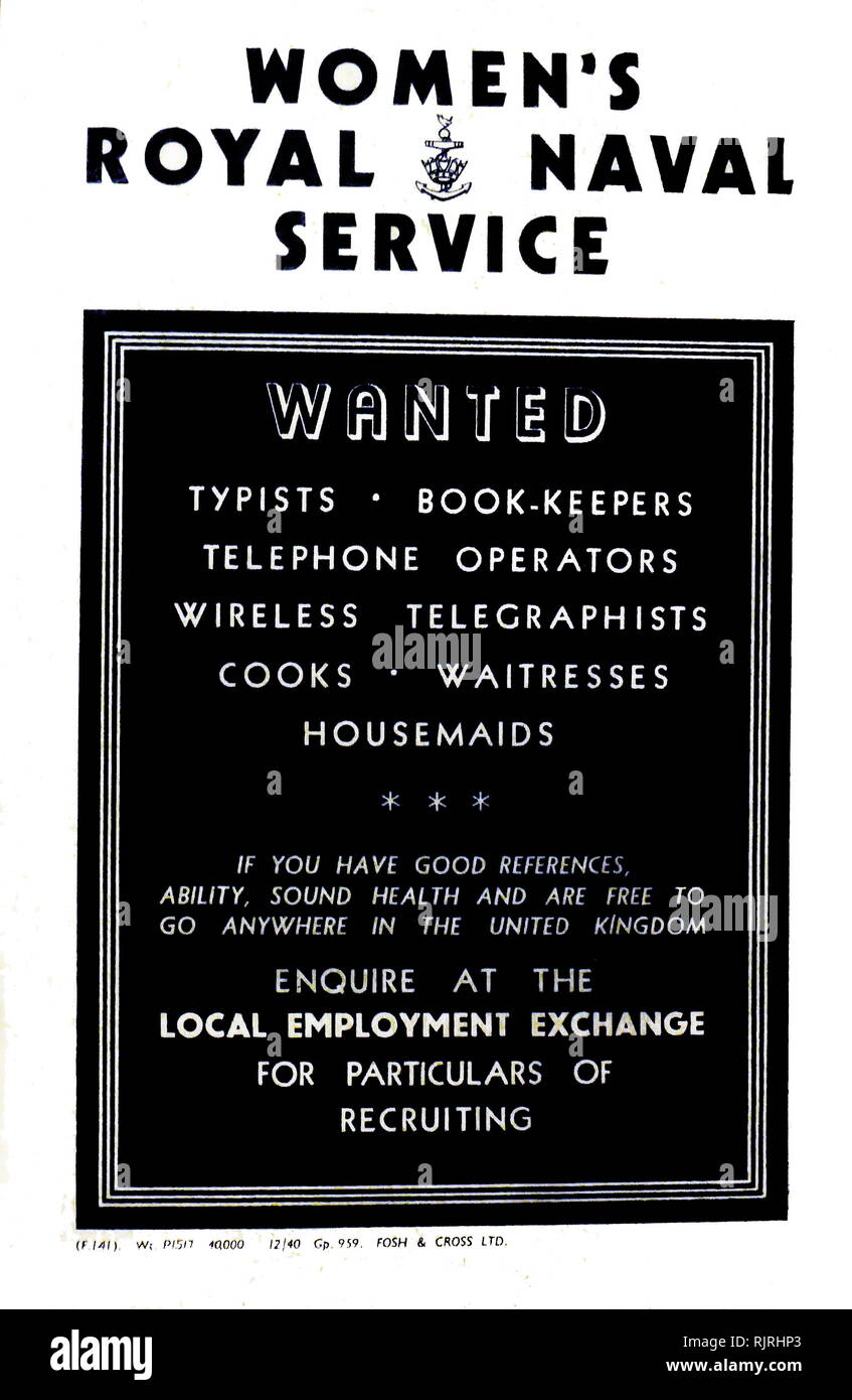 World War Two, British Propaganda Poster; calling for women to join the ...