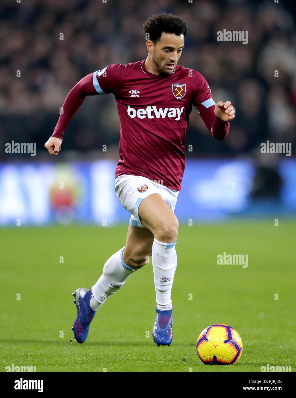 West Ham United's Felipe Anderson in action during the Premier League ...