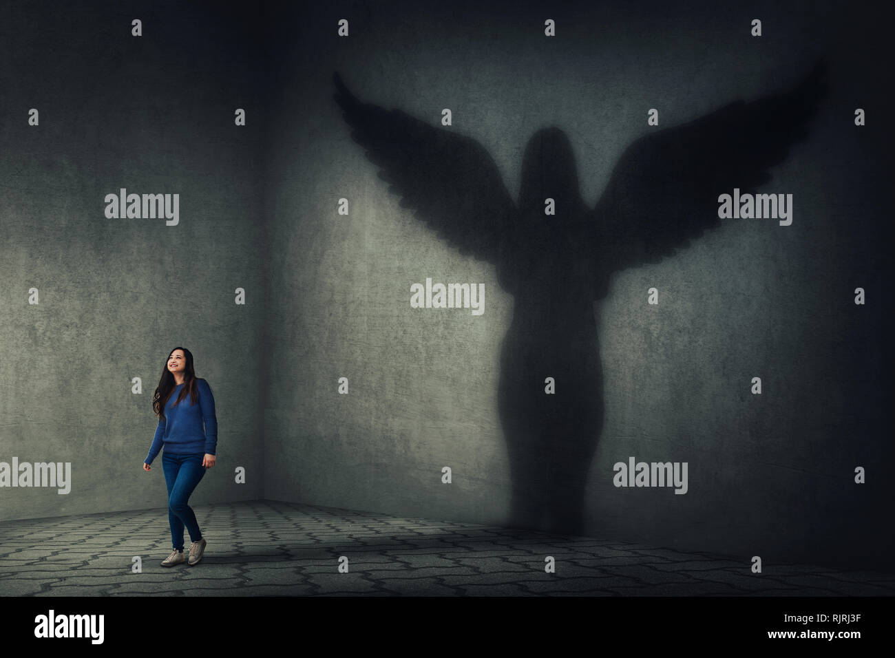 Guardian angel and woman hi-res stock photography and images - Alamy