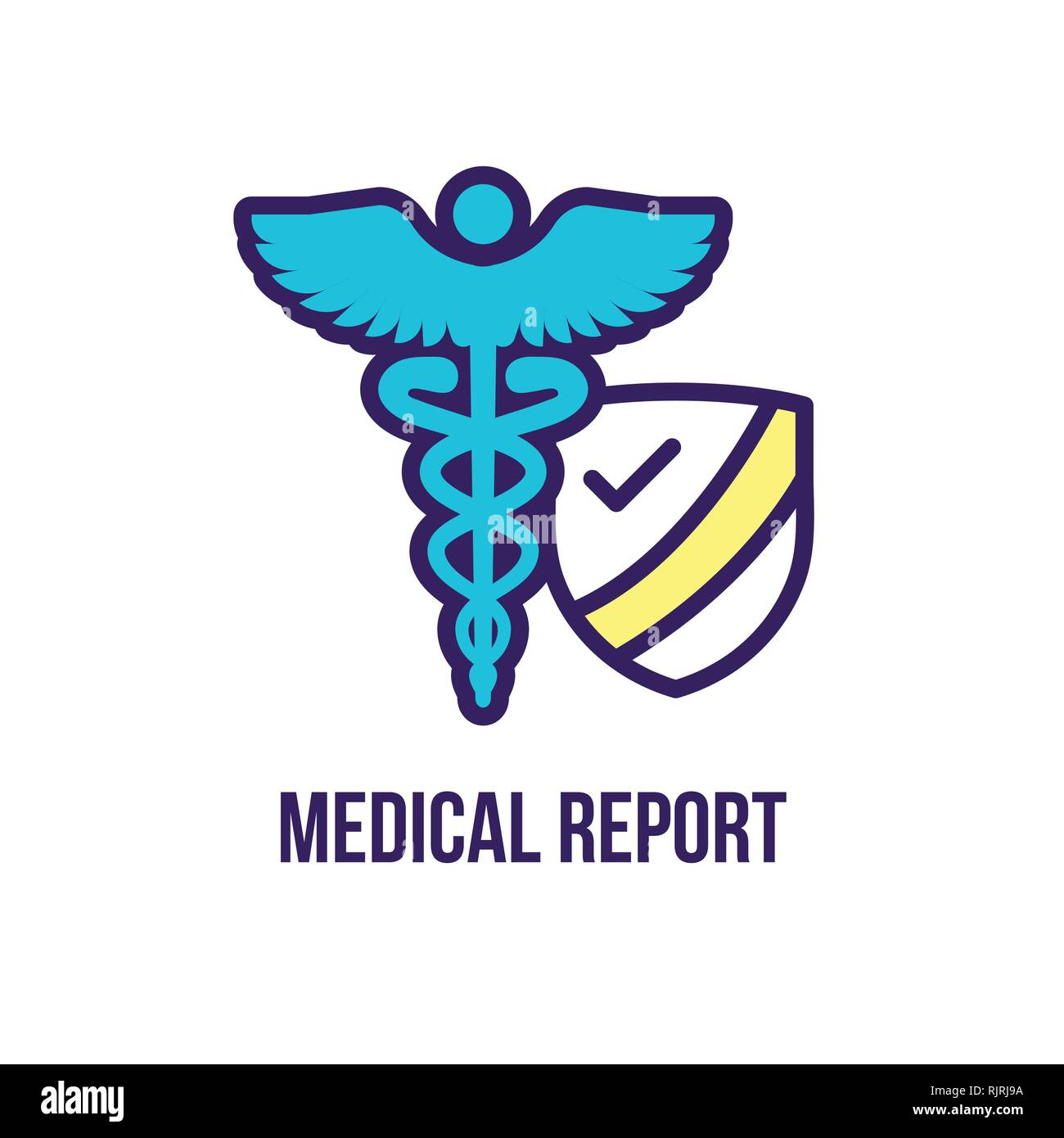 Medical Report outline / line flat vector icon - mobile application or ...