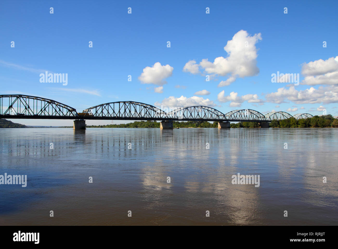 Poland - Grudziadz, famous truss bridge over Vistula river ...