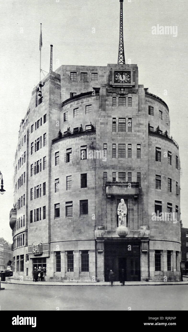 Broadcasting House, headquarters of the BBC, in London, 1939. The first ...
