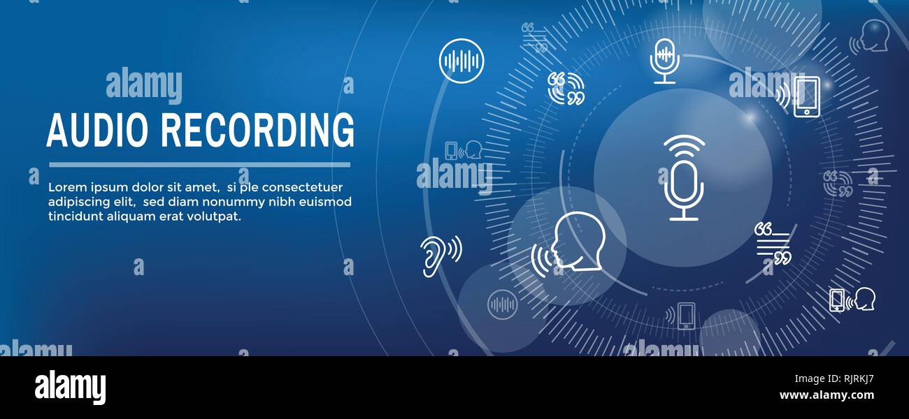 Audio Recording / Voice Command Icon with Sound Wave Images Stock ...