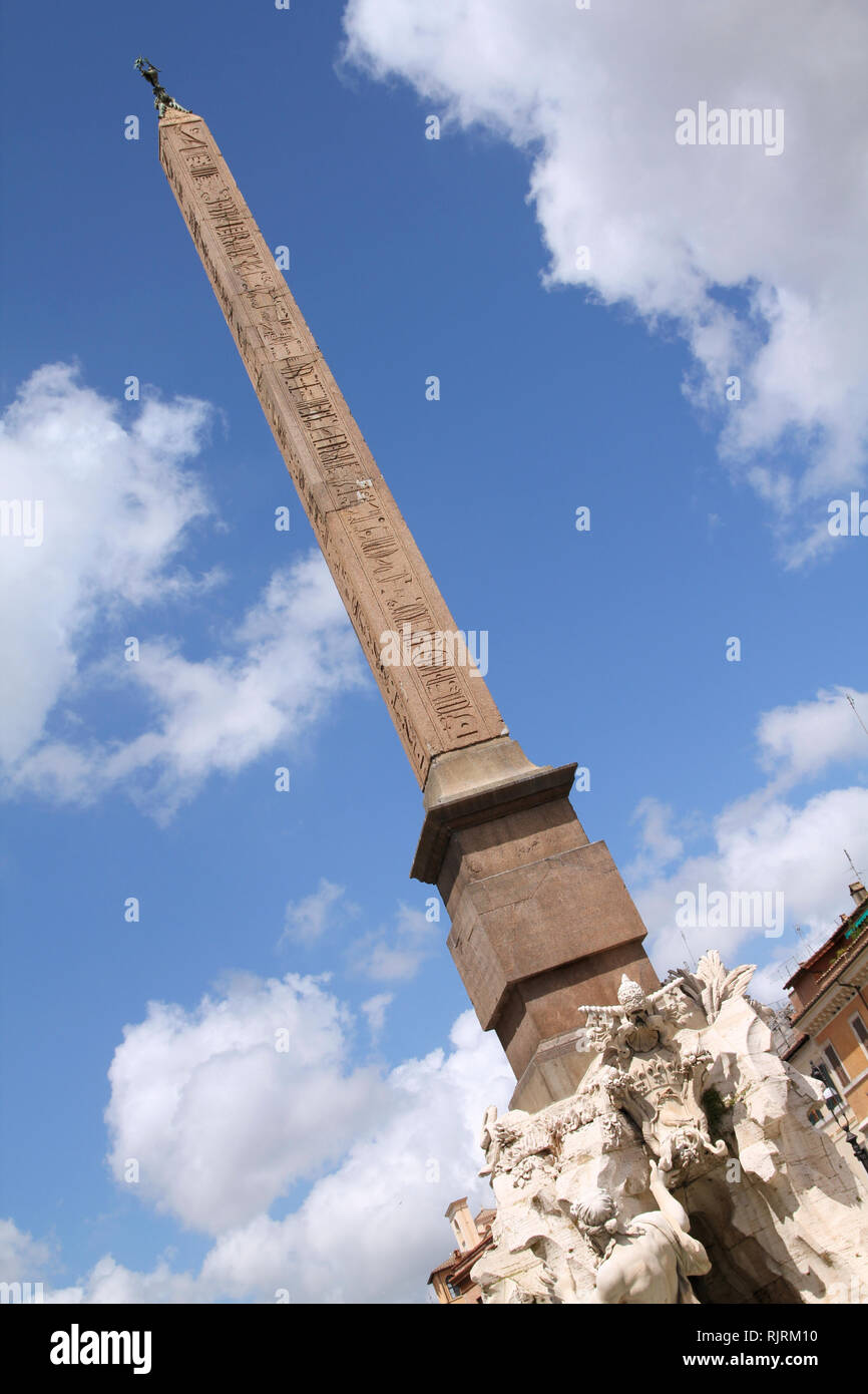 Rome, Italy - famous Egyptian obelisk at Piazza Navona Stock Photo - Alamy