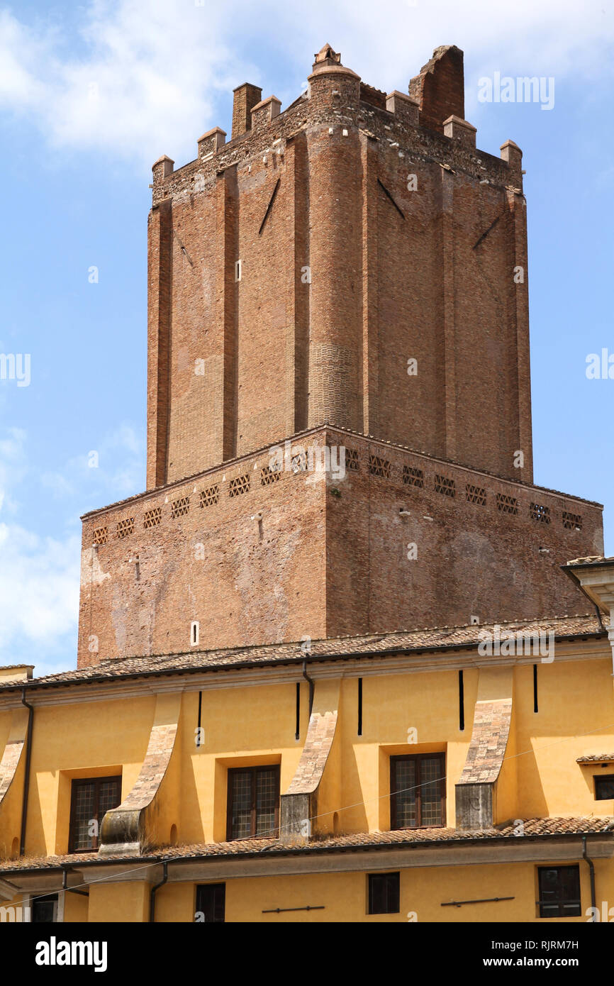 Rome, Italy. Medieval landmark - Torre delle Milizie Stock Photo - Alamy