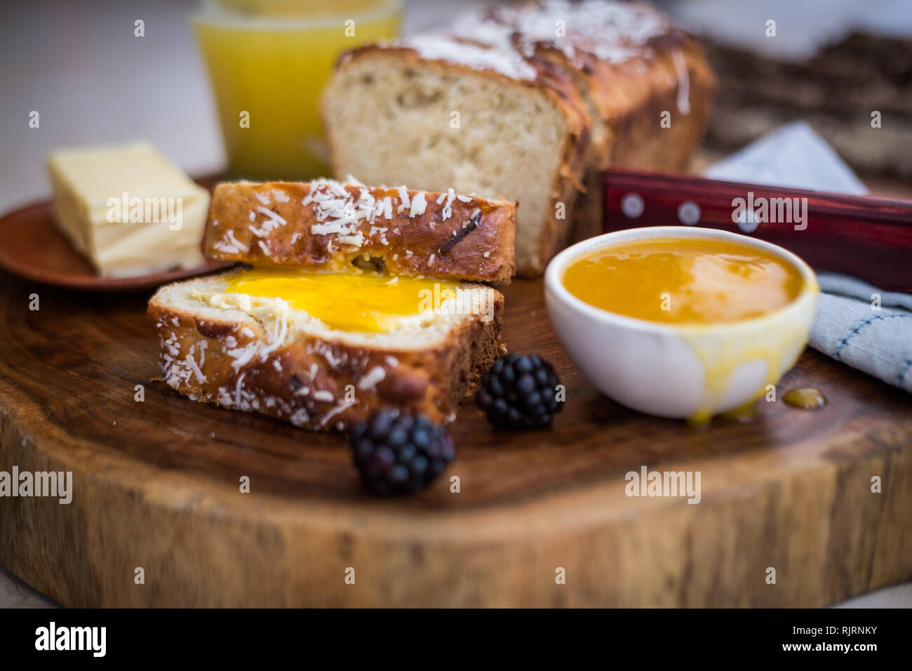 Jam with loaf of bread hi-res stock photography and images - Alamy
