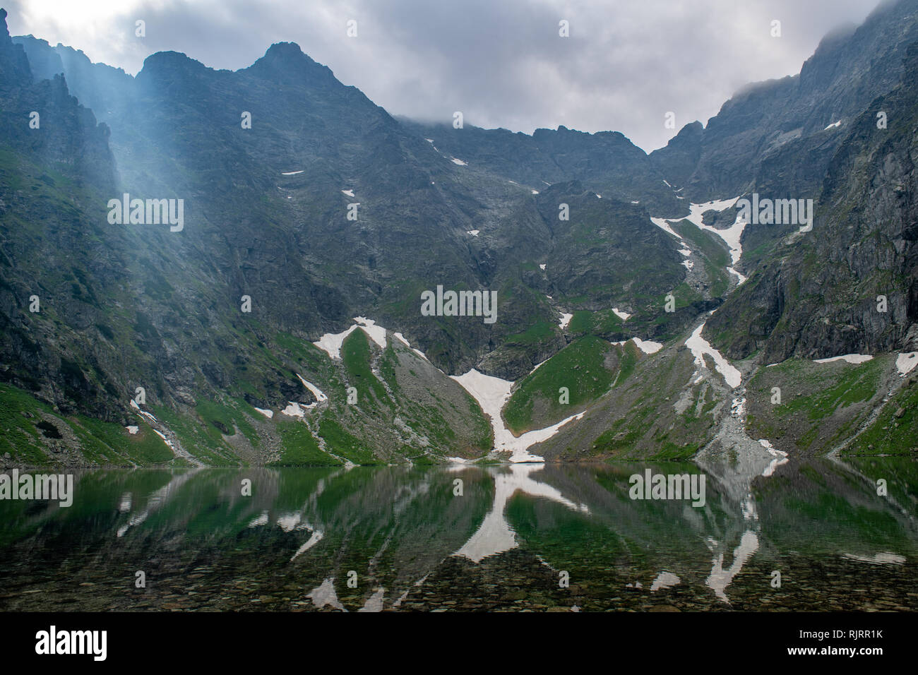 The Tatra Mountains Poland side of Mt. Rysy and Czarny Staw pod Rysami ...
