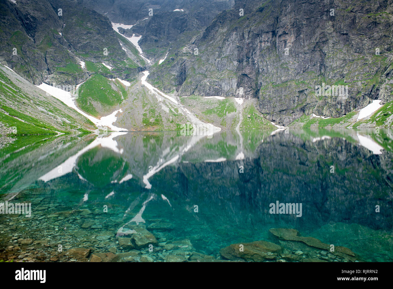 The Tatra Mountains Poland side of Mt. Rysy and Czarny Staw pod Rysami ...