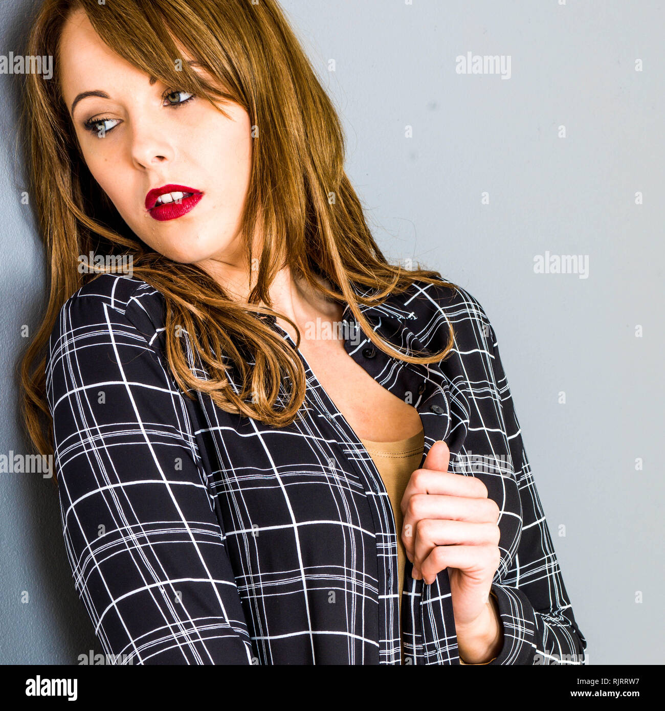Distressed Frightened Woman Looking Anxious and Nervous Stock Photo - Alamy