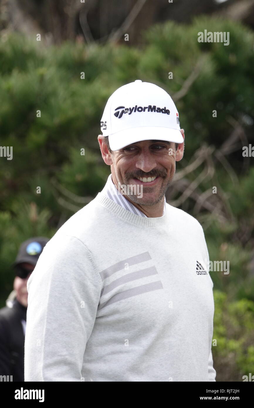 Monterey Peninsular Country Club, CA, USA. 7th Feb, 2019. Aaron Rodgers ...