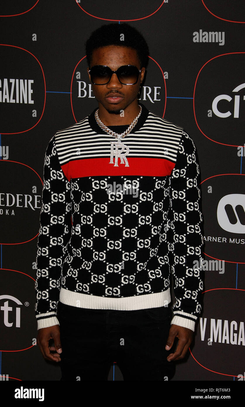 Los Angeles, USA. 07th Feb, 2019. Roddy Ricch attends the Warner Music ...