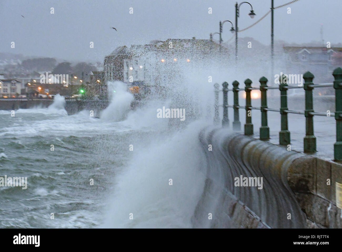 Penzance, Cornwall, UK. 8th Feb 2019. UK Weather. Storm Erik batters ...