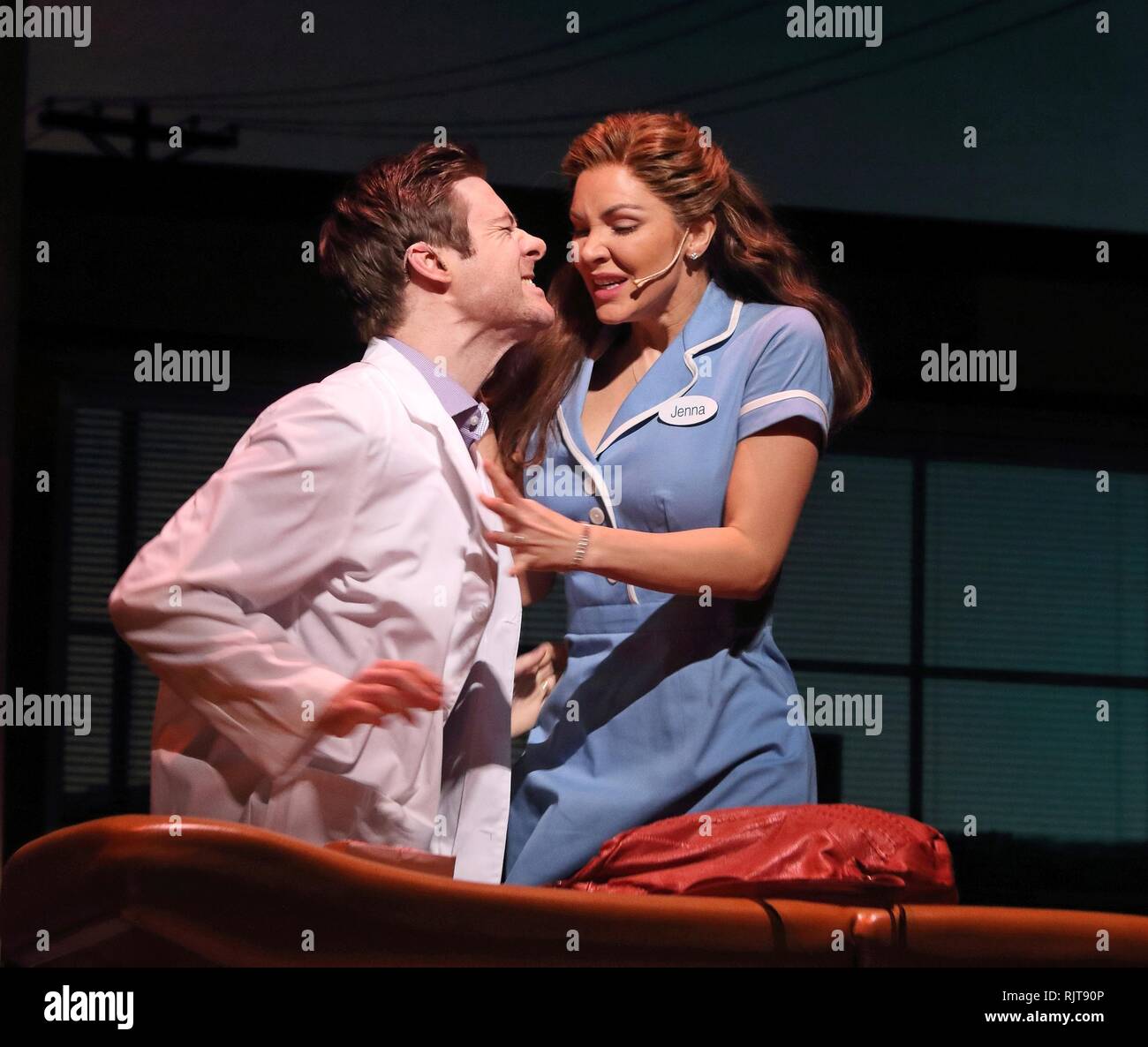 Katharine McPhee as Jenna and David Hunter as Dr Pomatter in Jessie ...