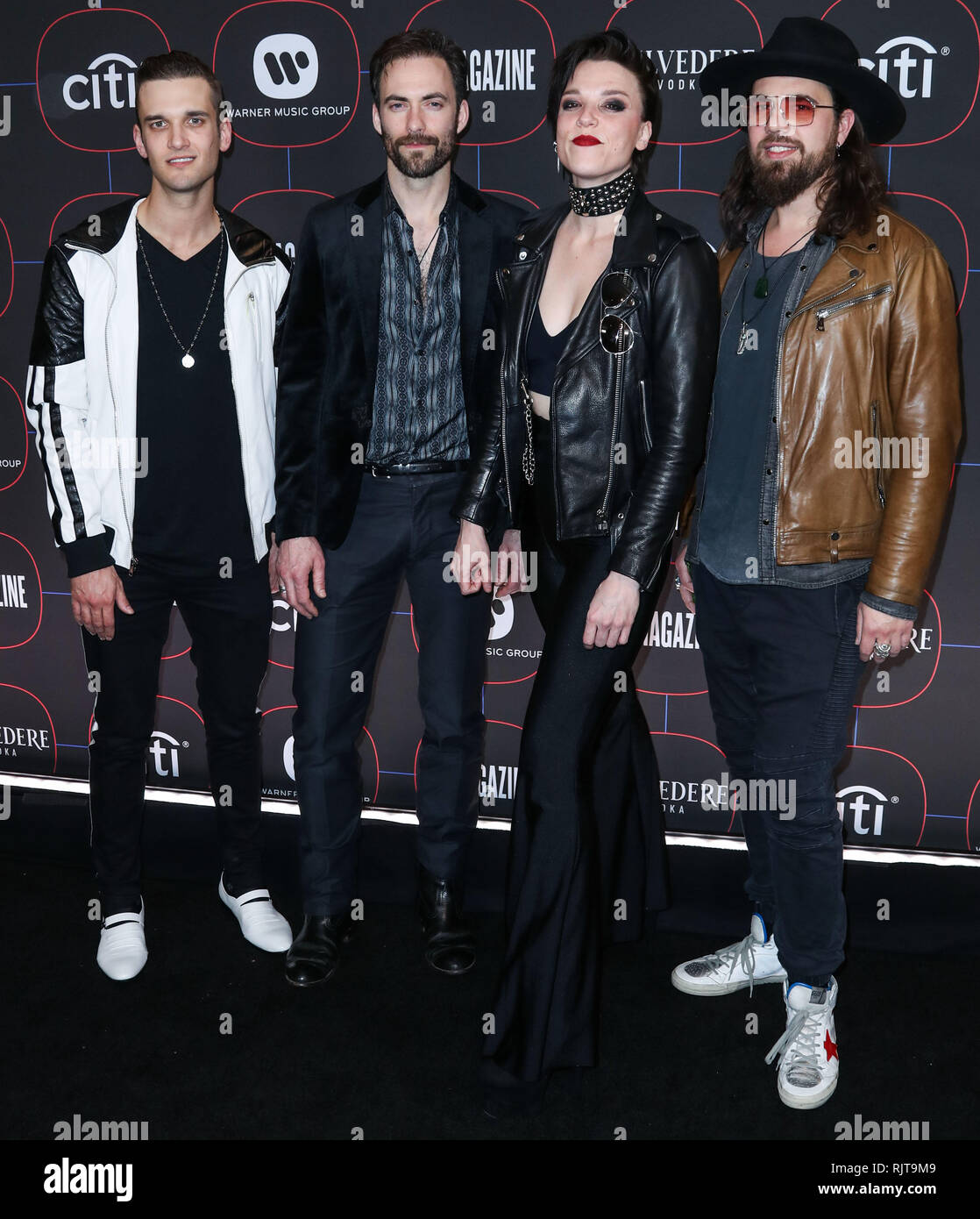 LOS ANGELES, CA, USA - FEBRUARY 07: Lzzy Hale, Arejay Hale, Joe ...