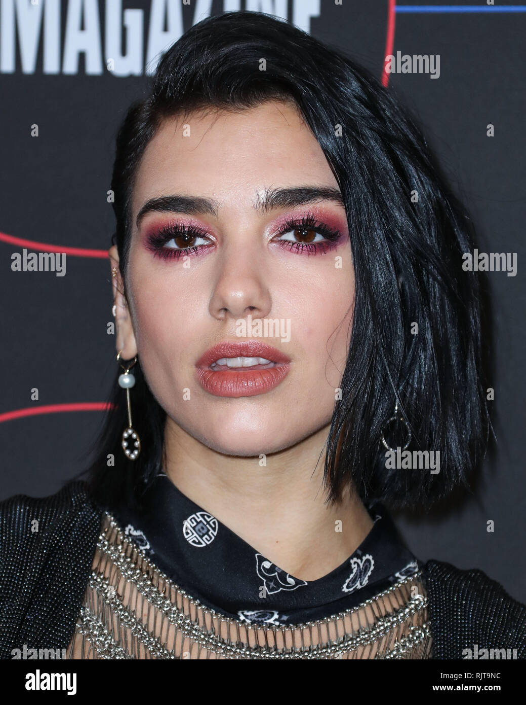 LOS ANGELES, CA, USA - FEBRUARY 07: Singer Dua Lipa wearing Alexander ...