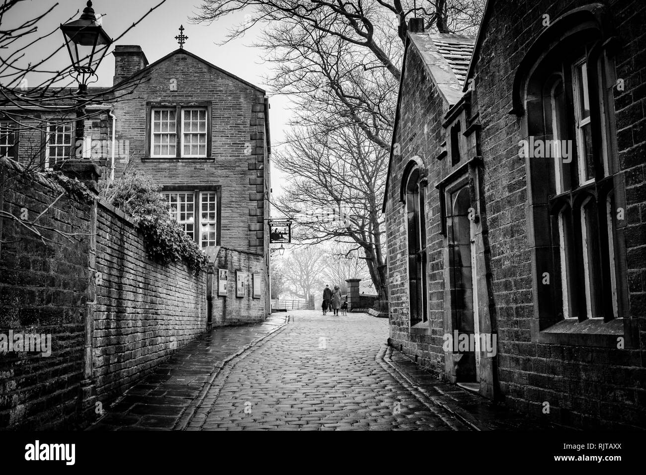 Bronte parsonage museum sign Black and White Stock Photos & Images - Alamy