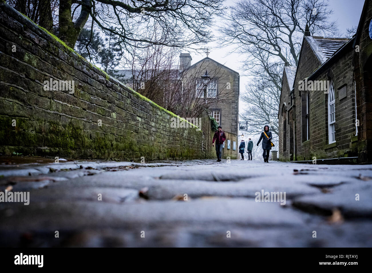Church Street leading to the Bronte Parsonage Museum in the village of ...