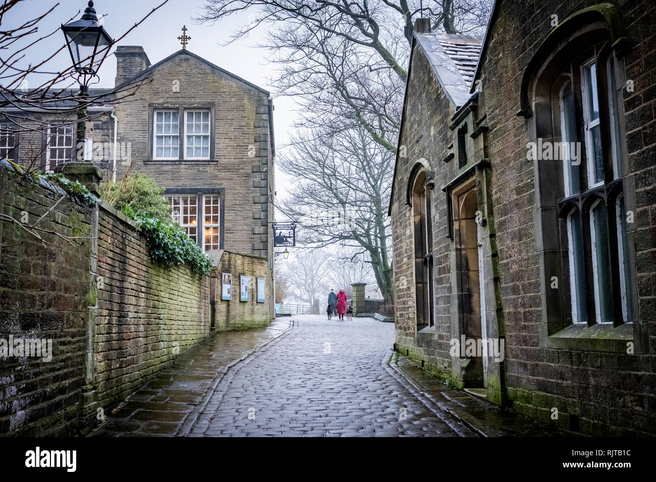 Church Street leading to the Bronte Parsonage Museum in the village of ...