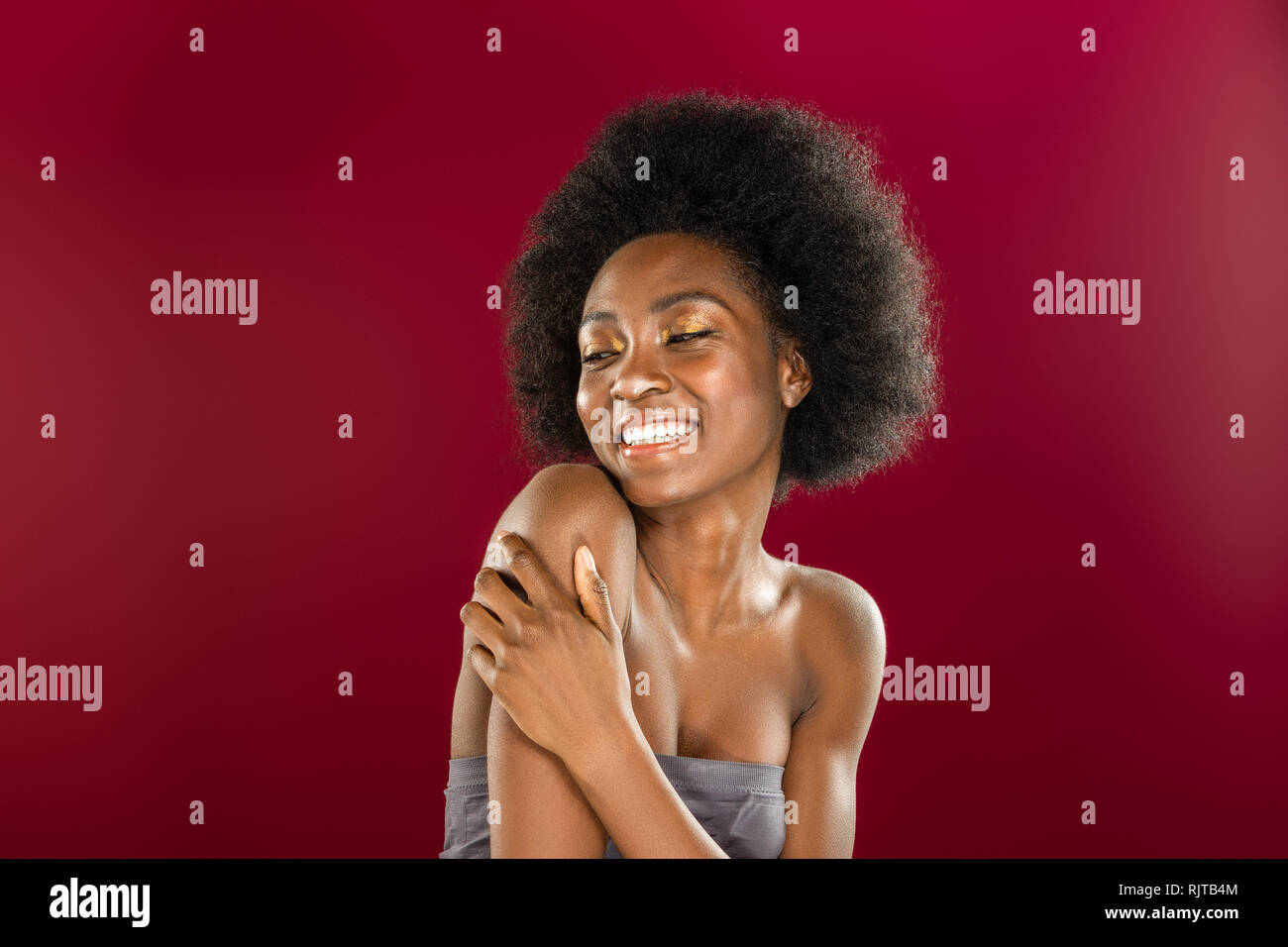 Close up joyful african woman hi-res stock photography and images - Alamy