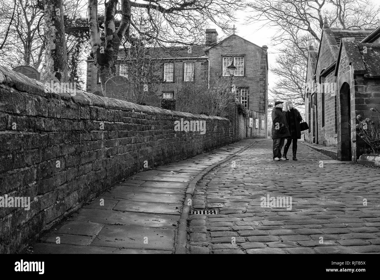 Bronte parsonage museum sign Black and White Stock Photos & Images - Alamy