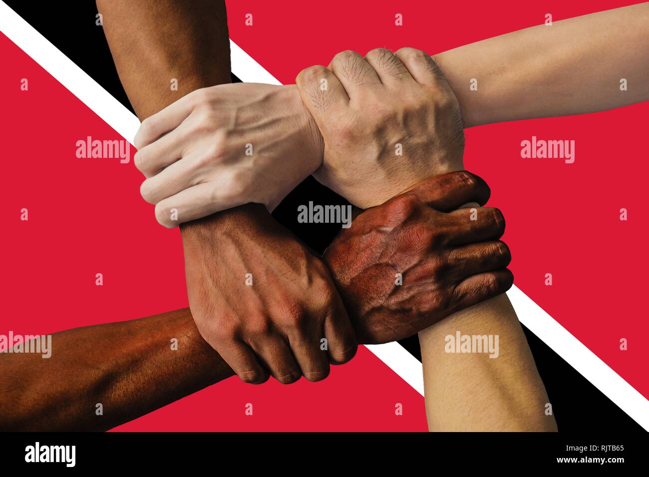 trinidad and tobago flag, intergration of a multicultural group of ...