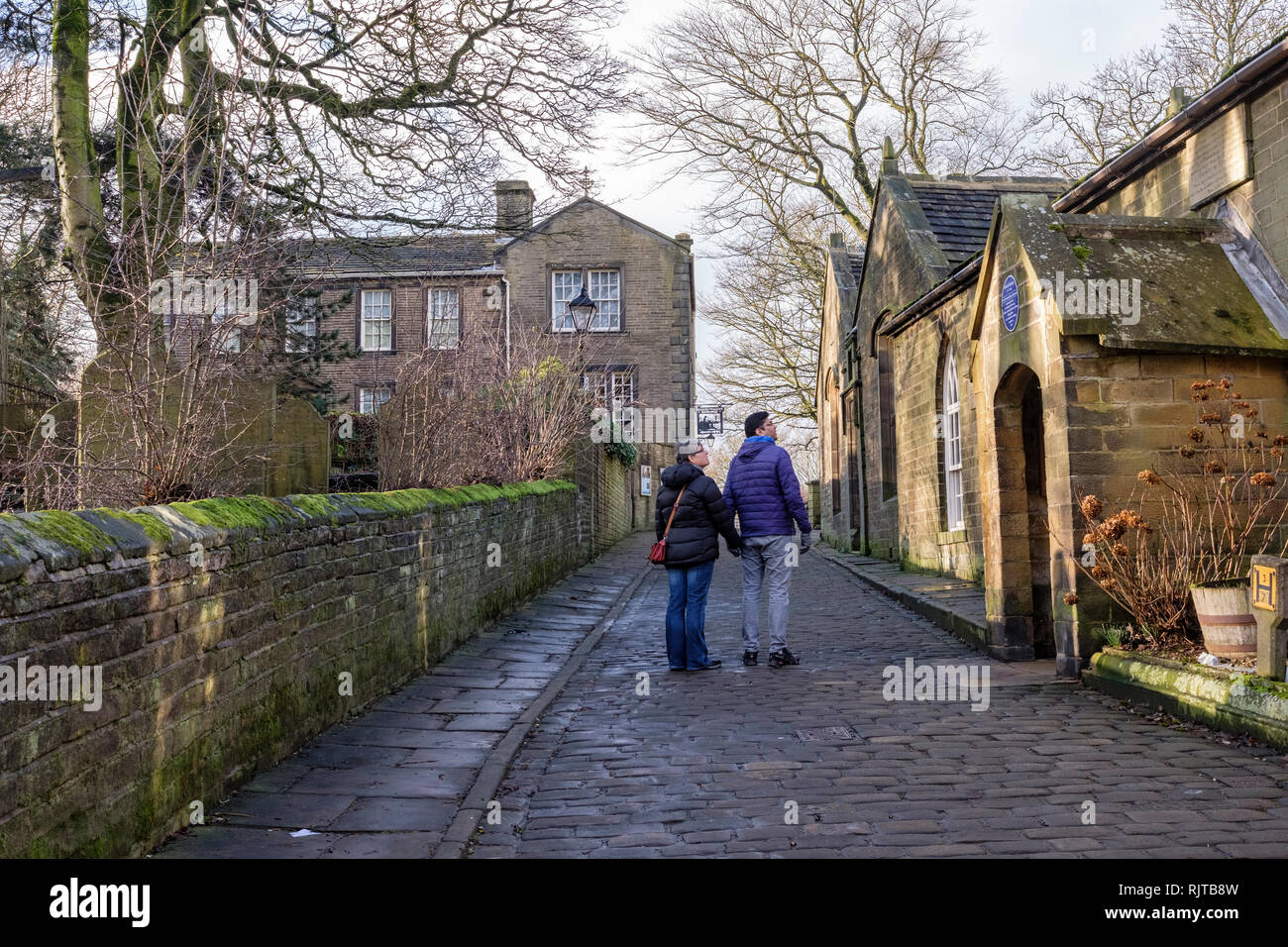 Church Street leading to the Bronte Parsonage Museum in the village of ...