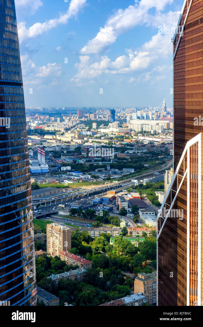Aerial panorama of Moscow city downtown and skyscrapers Stock Photo - Alamy