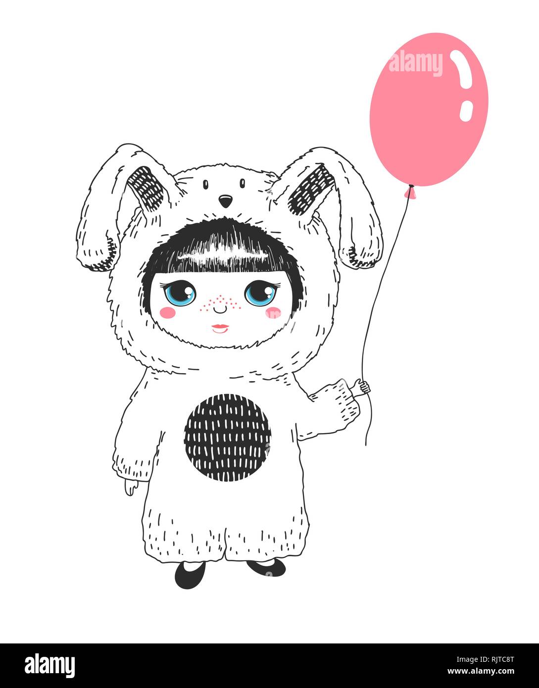 Girl rabbit drawing hi-res stock photography and images - Alamy