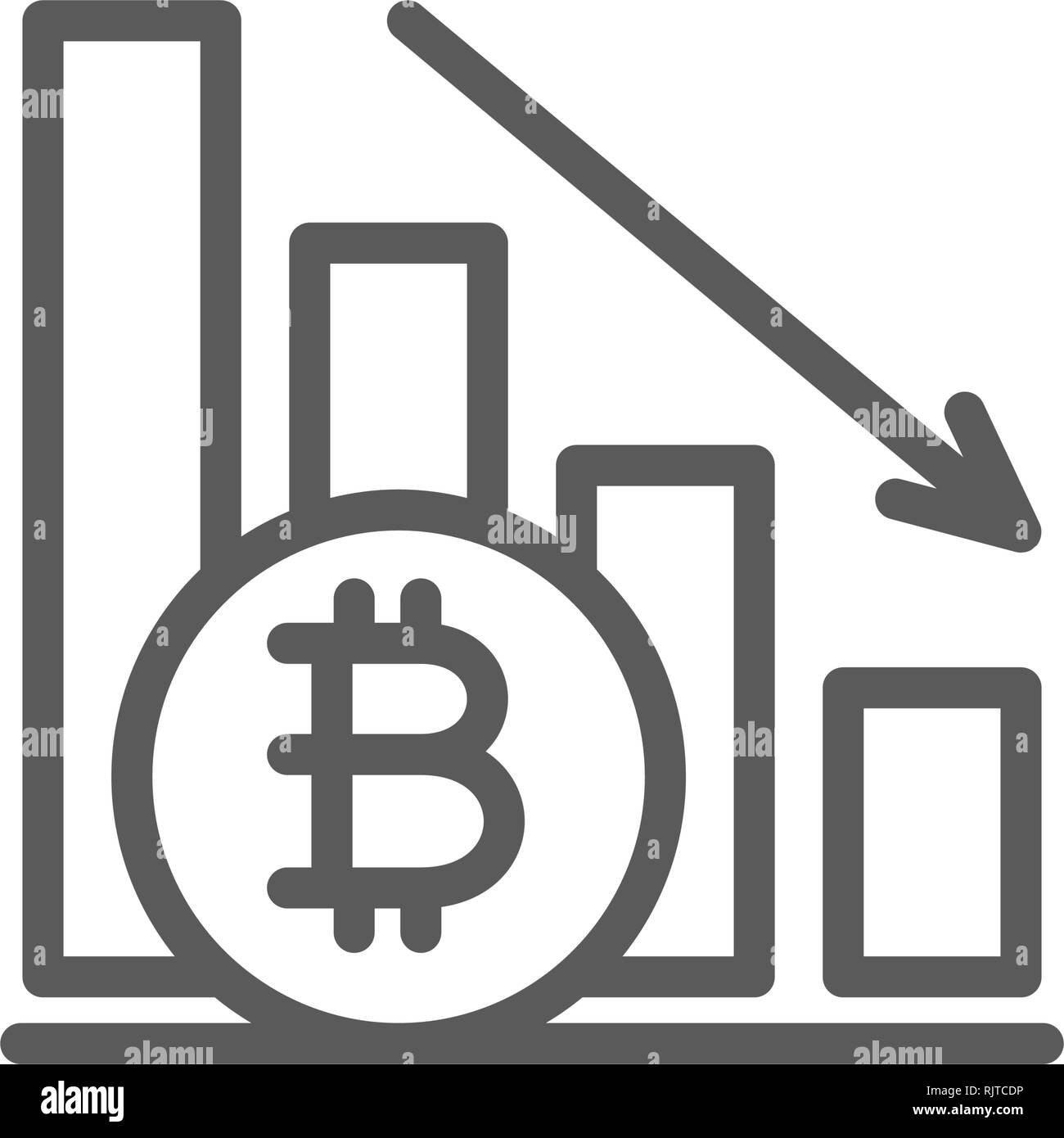Bitcoin cryptocurrency price graph chart Black and White Stock Photos ...