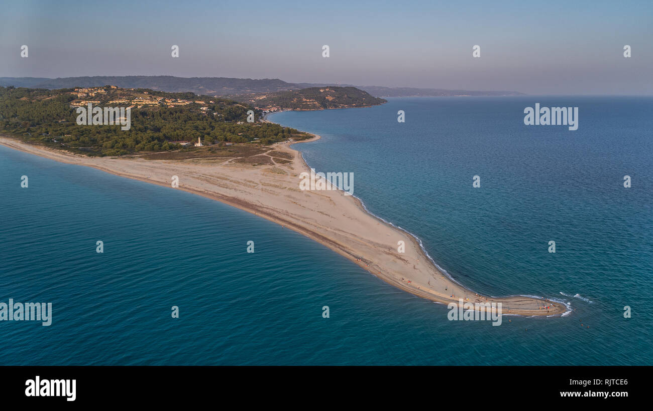 beach at Possidi Cape on the Kasandra Peninsula. Greece. Aerial view ...