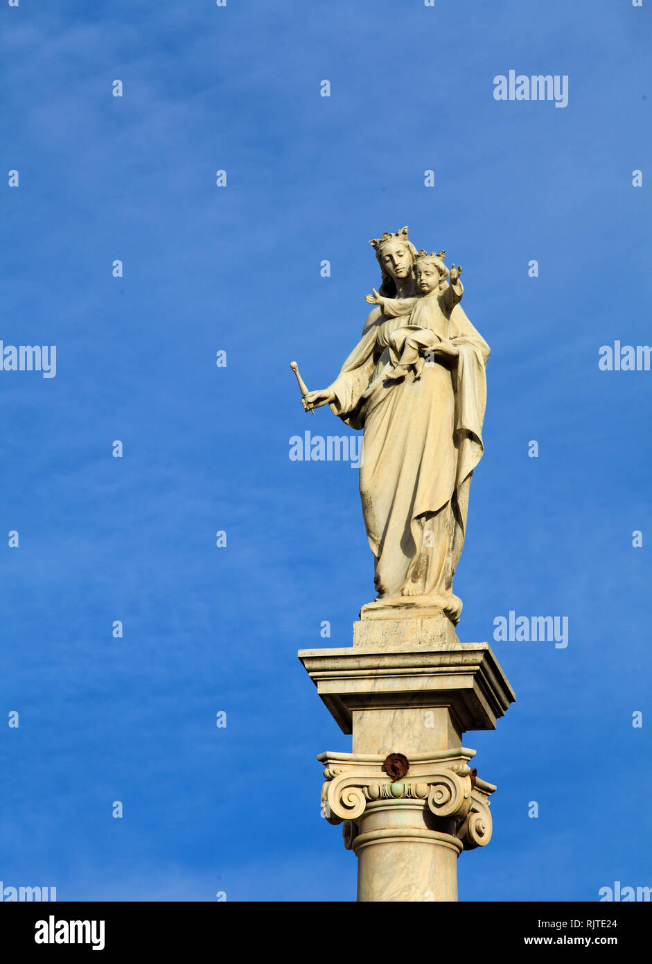 Chile, Magallanes, Punta Arenas, Virgin Mary statue Stock Photo - Alamy