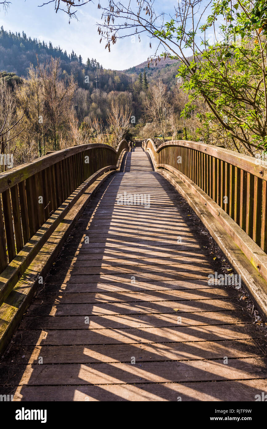 Beautiful wooden bridge Stock Photo - Alamy