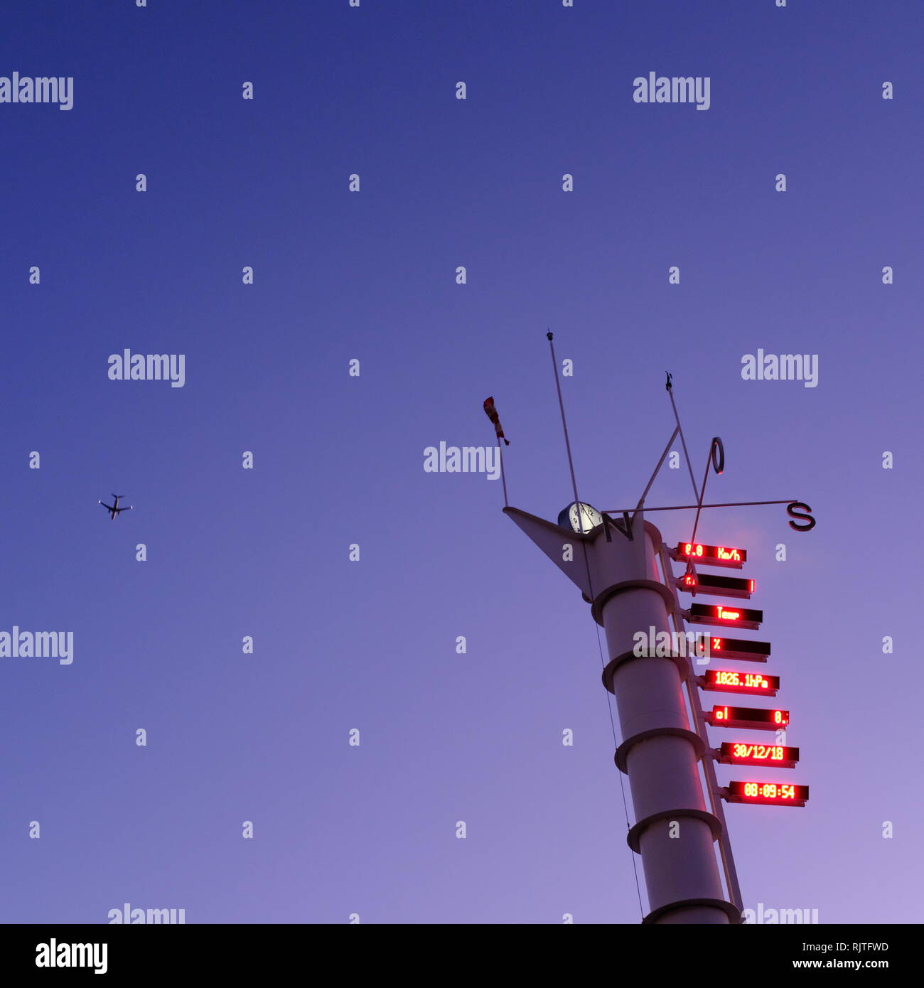 Weather Vein and clock tower with digital temperature readout ...