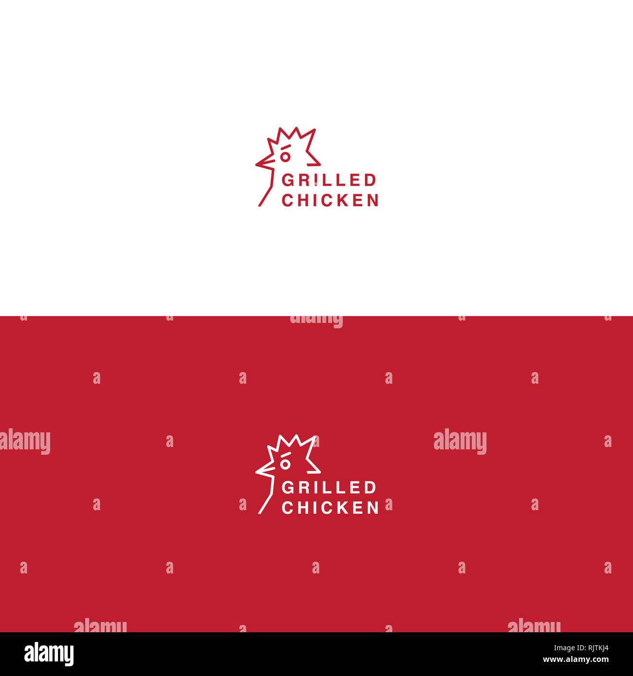 Logo grilled chicken restaurant Stock Photo - Alamy