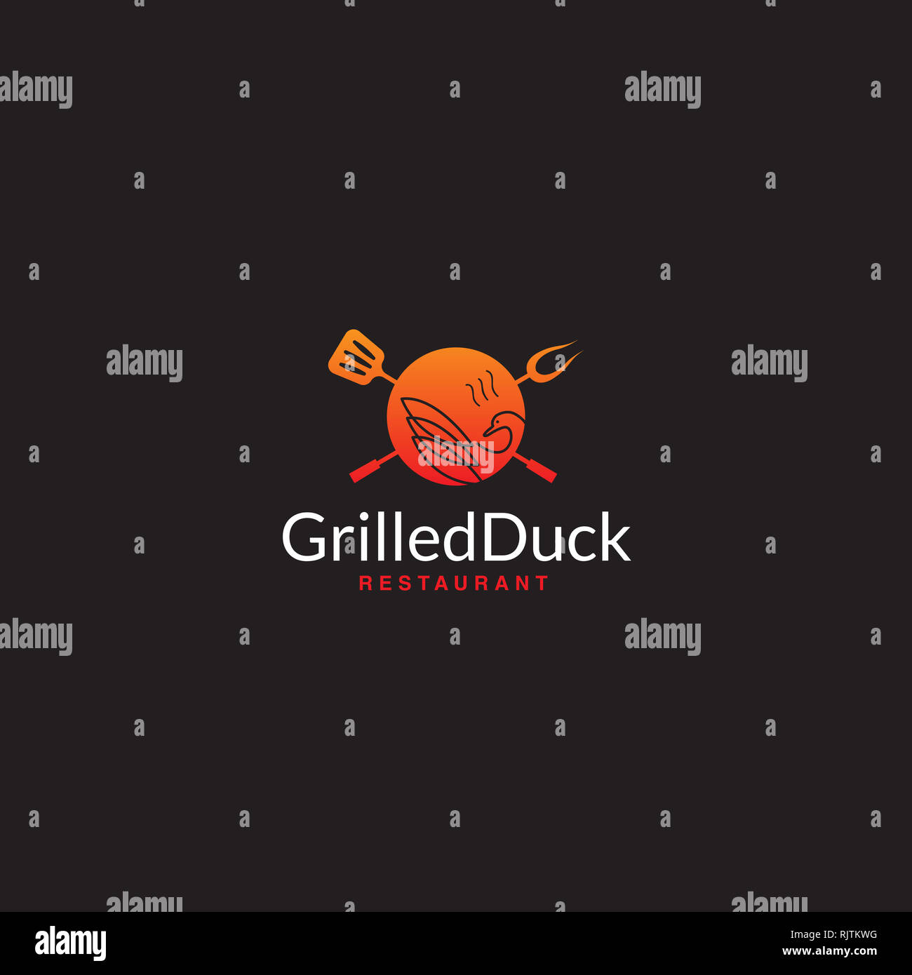 Logo Grilled Duck restaurant Stock Photo - Alamy