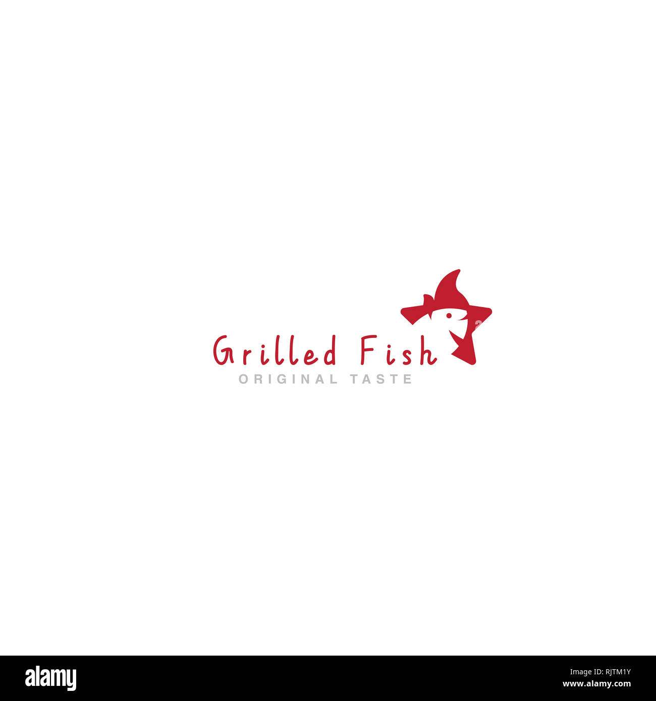 Logo grilled fish restaurant Stock Photo - Alamy