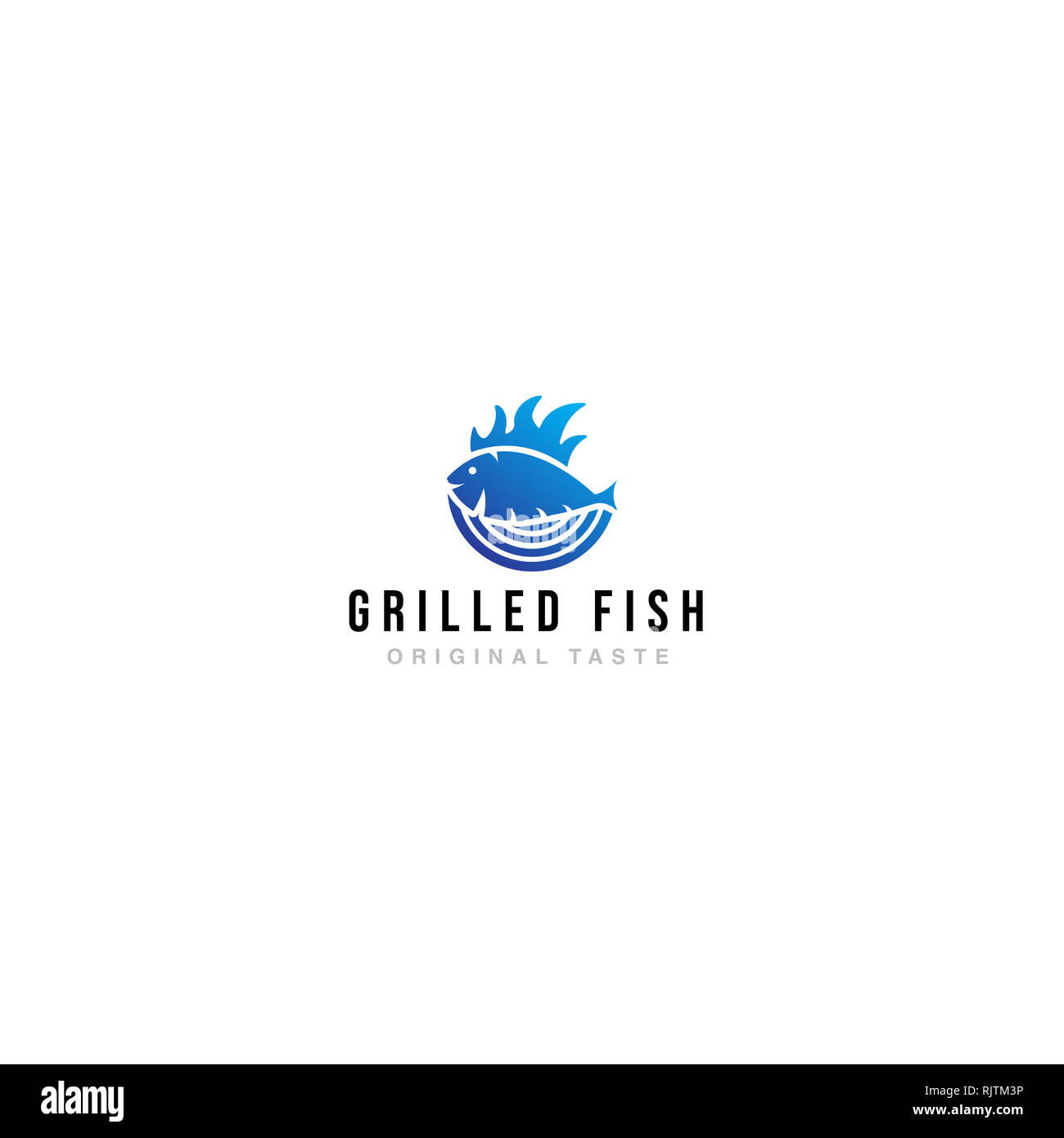 Logo grilled fish restaurant Stock Photo - Alamy