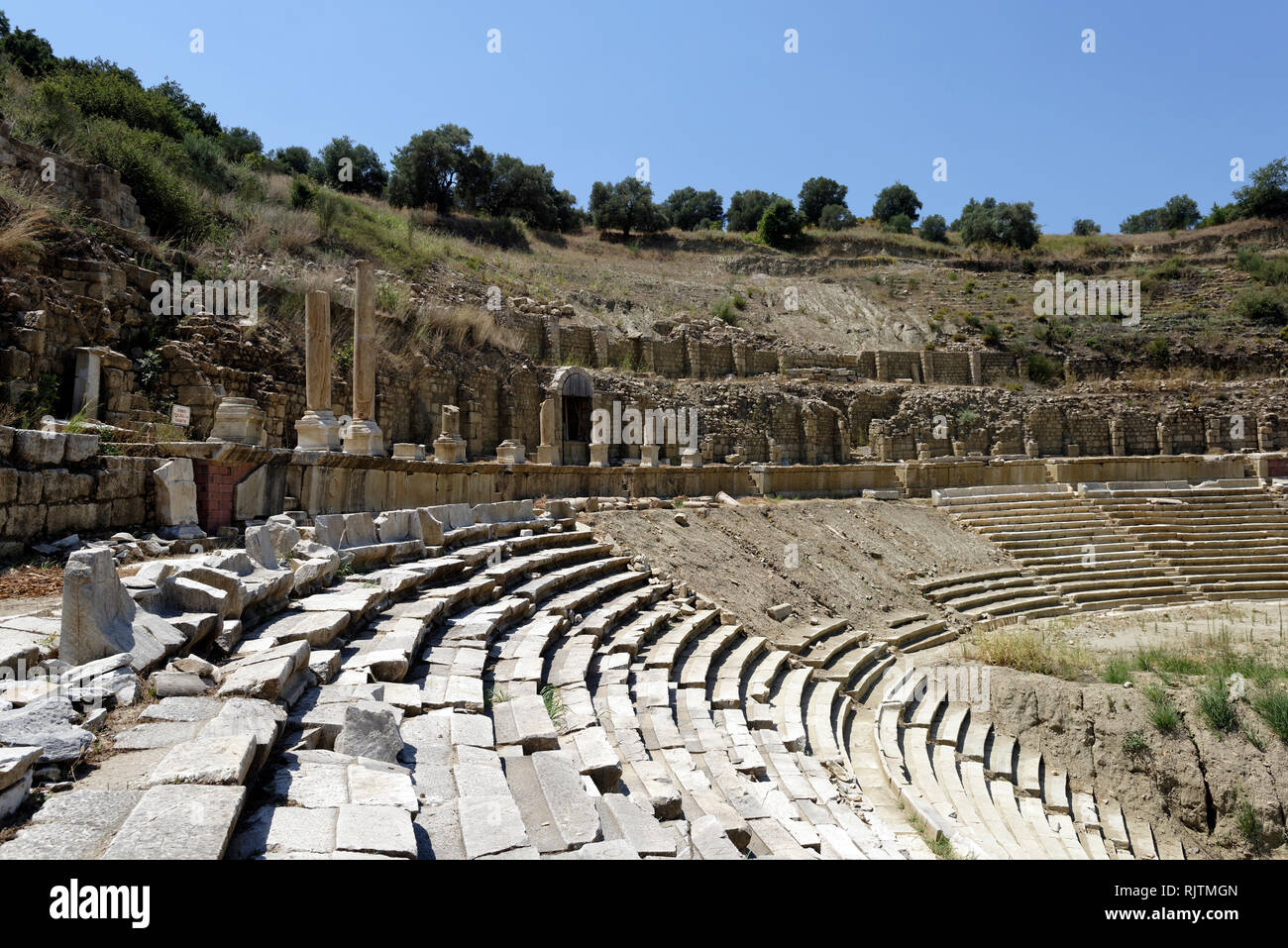 View of the large ancient stadium, Magnesia on the Meander, Tekin ...