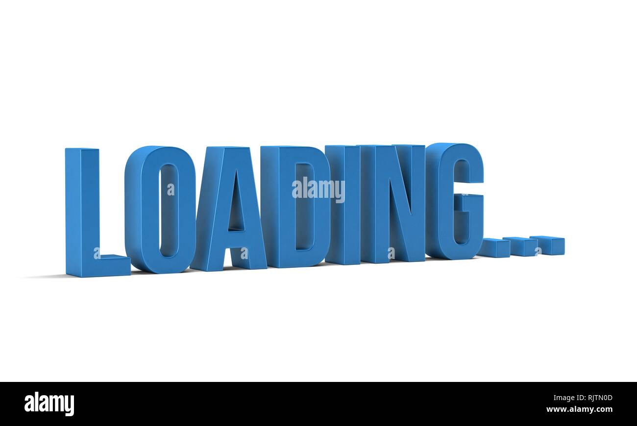 Loading word. 3D Render illustration in white background Stock Photo ...