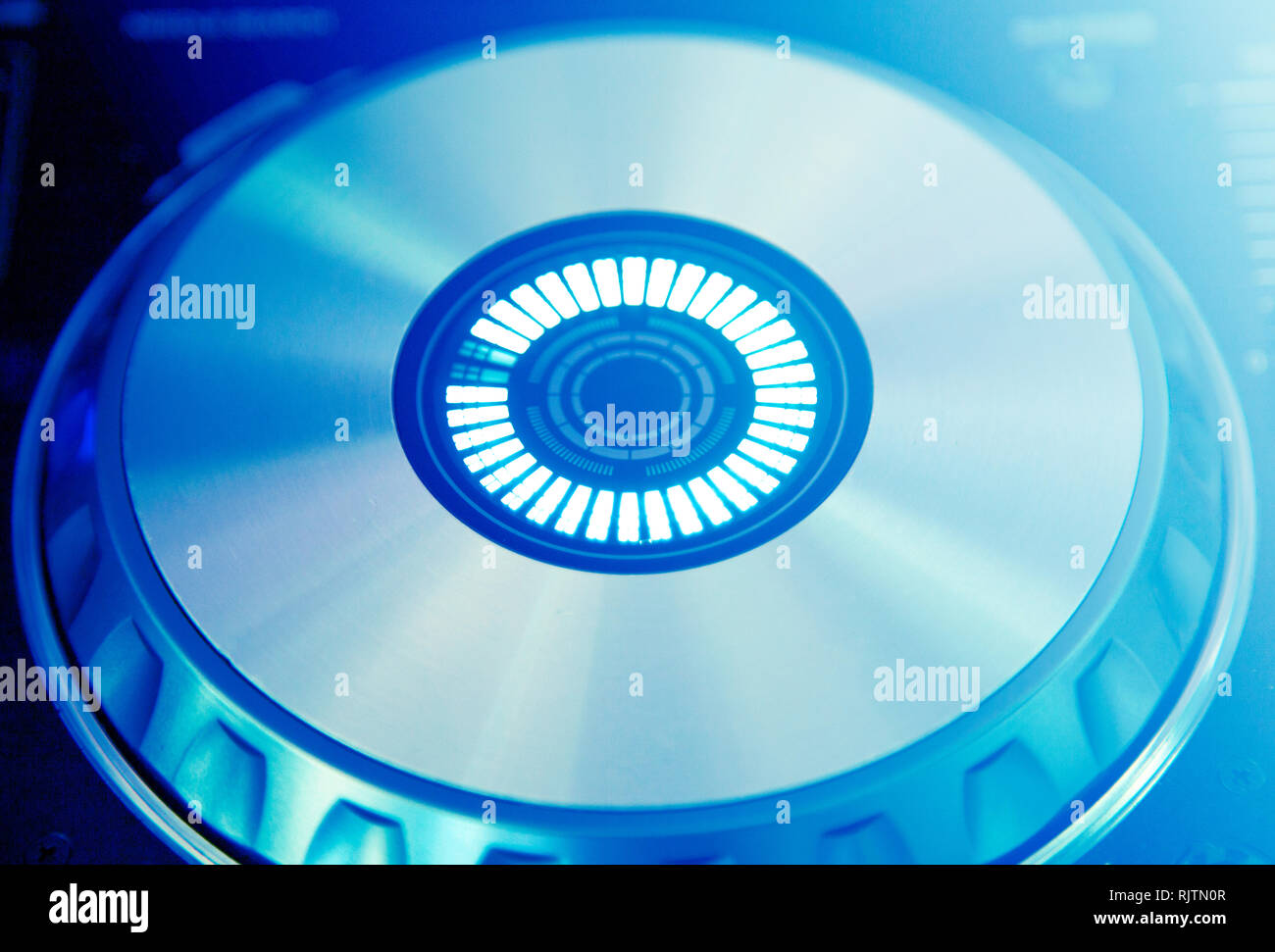 DJ Hand Mixing on Controller Stock Photo - Alamy
