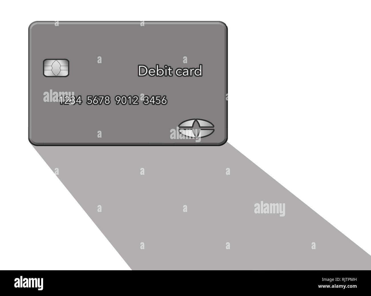 A debit card casts a shadow in this minimalist image with limited color ...