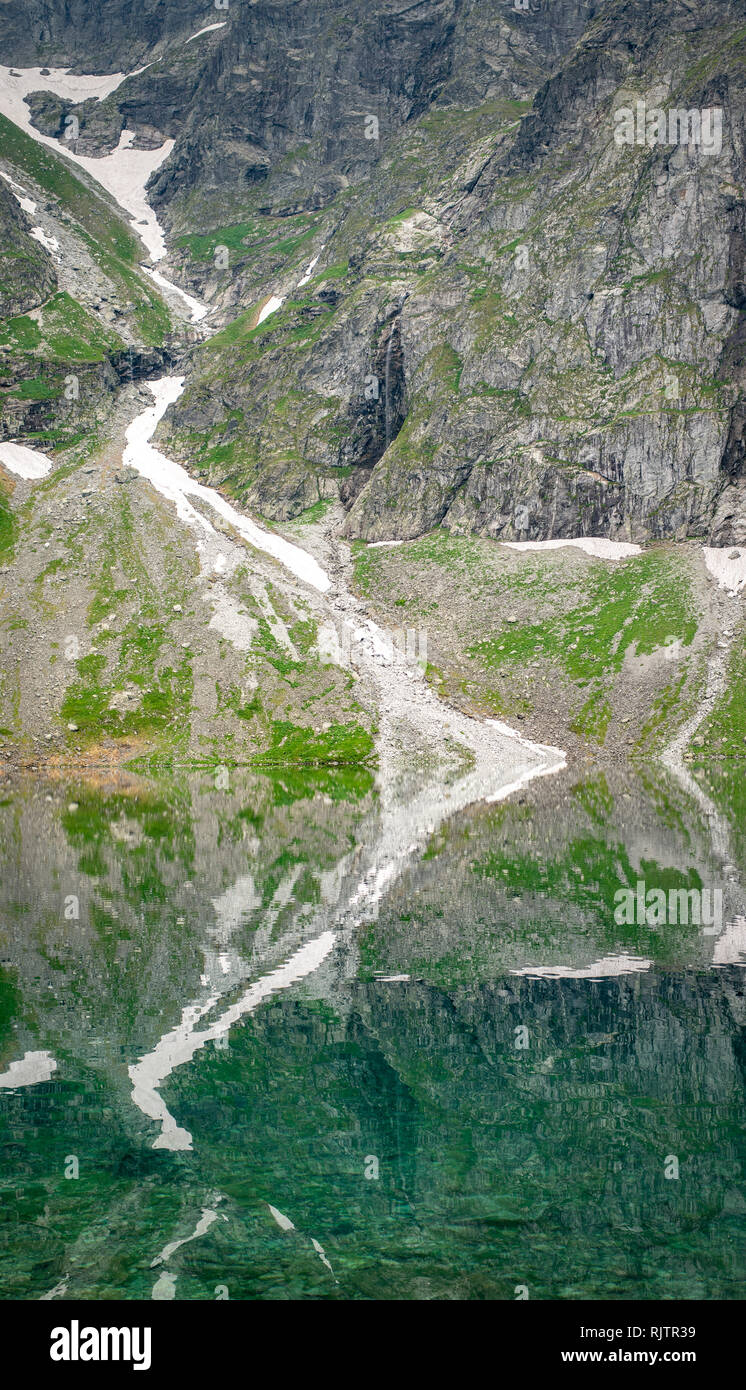 Czarny Staw pod Rysami (Black Lake below Mount Rysy) is a mountain lake ...
