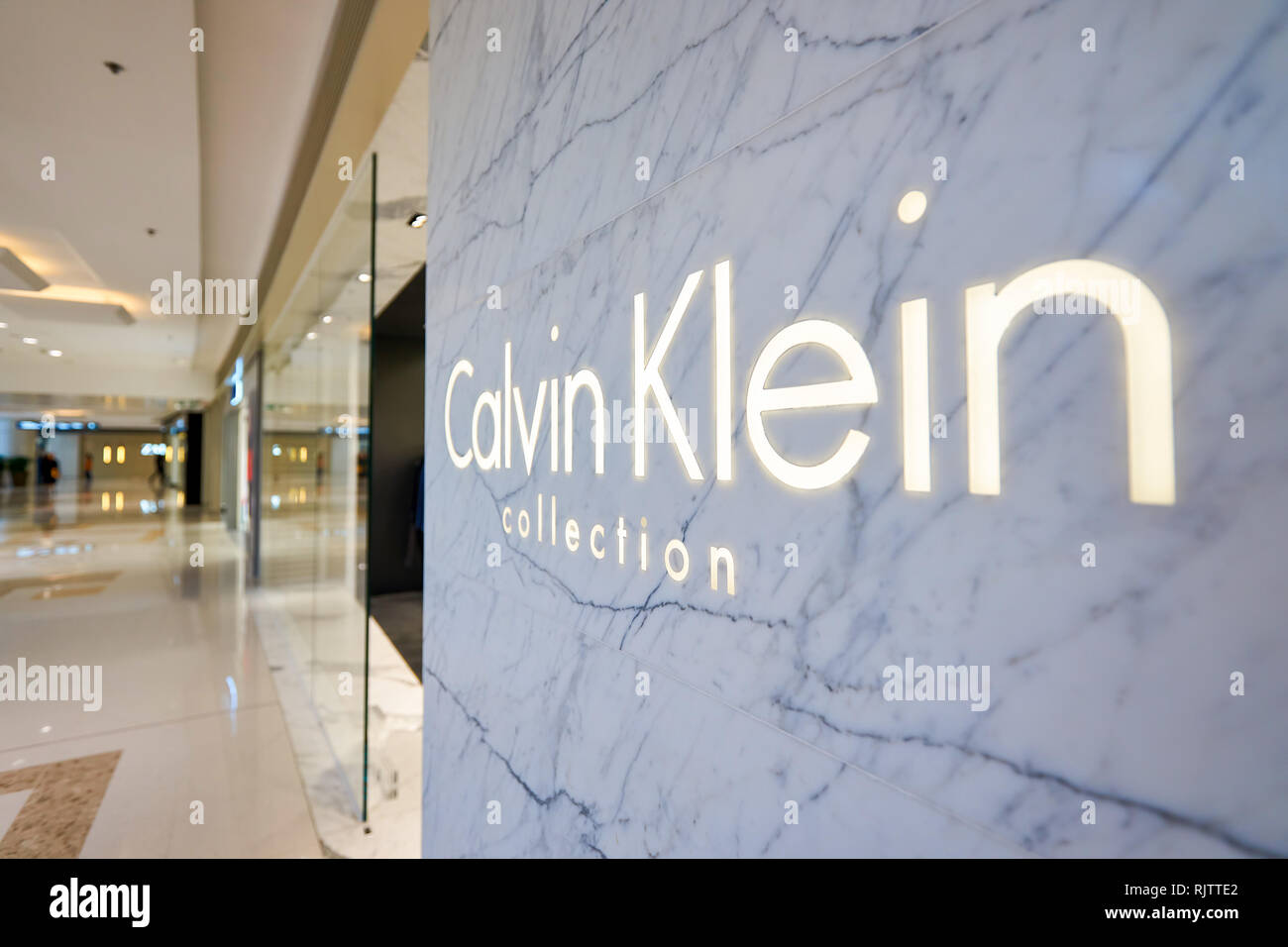 HONG KONG - JANUARY 26, 2016: design of Calvin Klein store at Elements ...