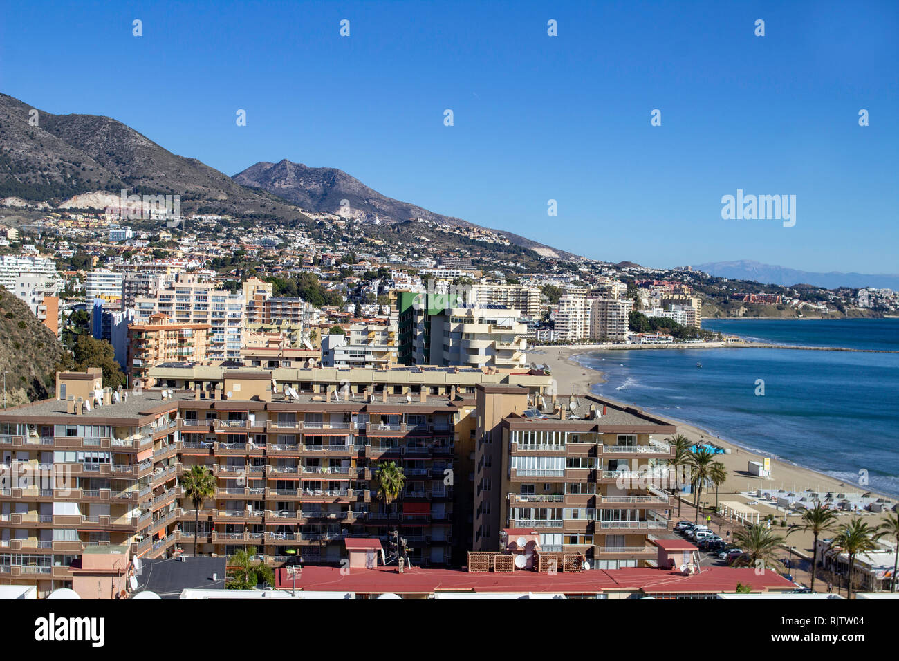 Los Boliches, Spain.The town of Los Boliches,Malaga, Spain, a popular ...
